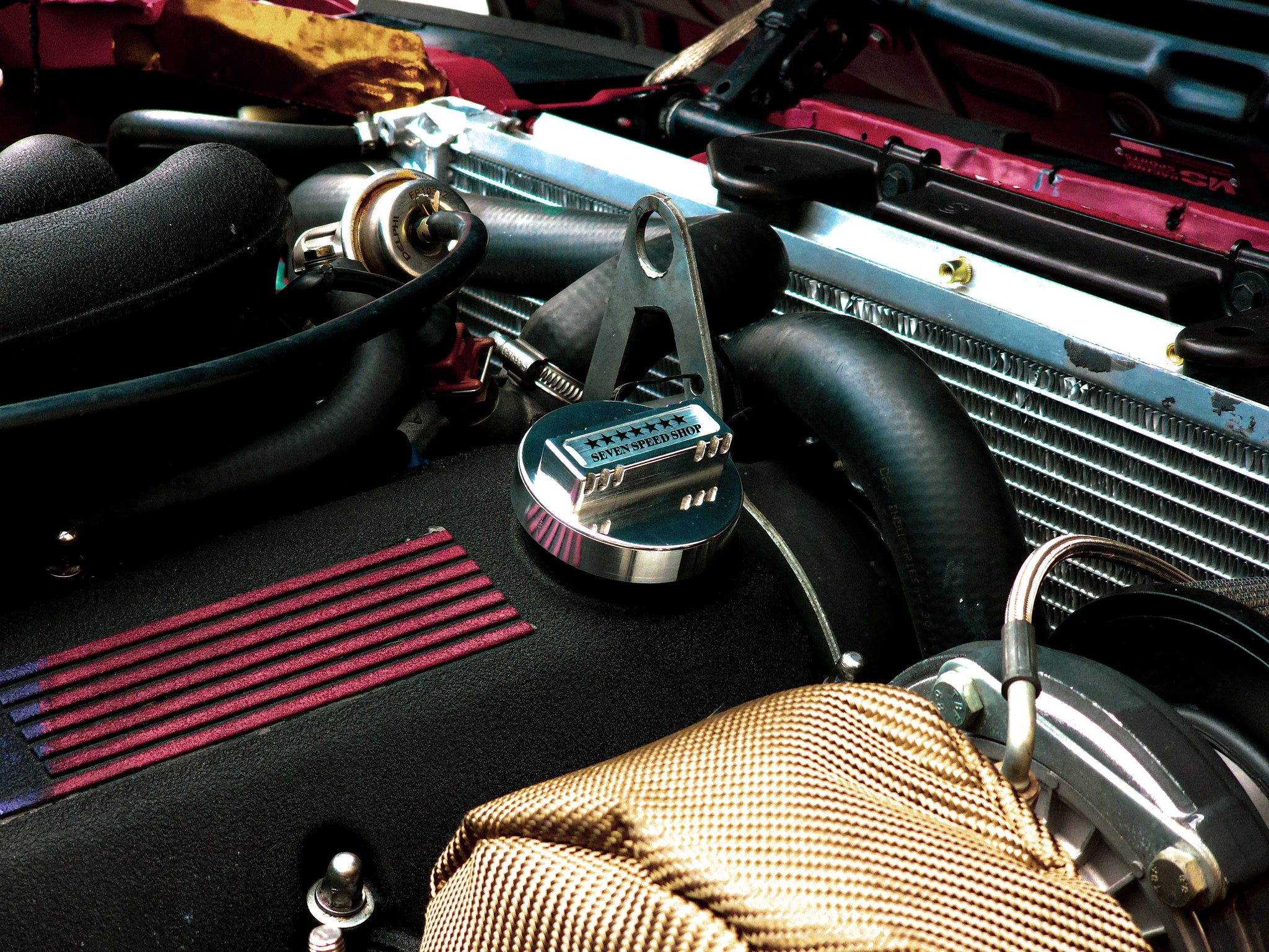 7 Speed Shop Performance Billet BMW oil cap E30 E23 E24 E28 E32 E34 ...